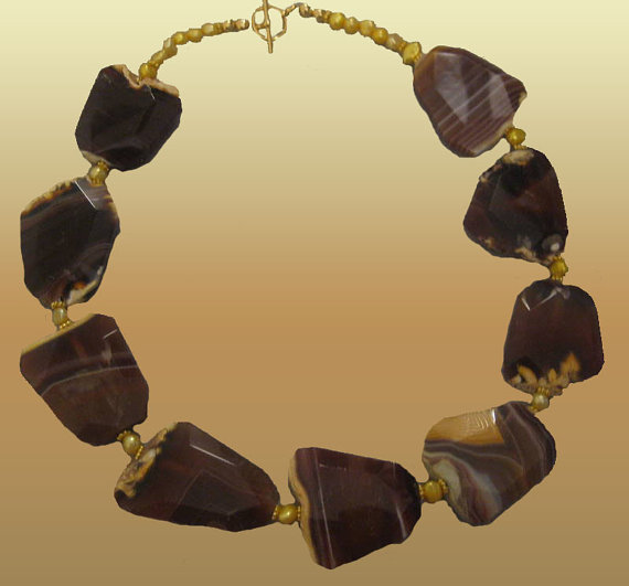 Chocolate Brown Agate SlabsTrendy Necklace Agate Fashion Jewerly